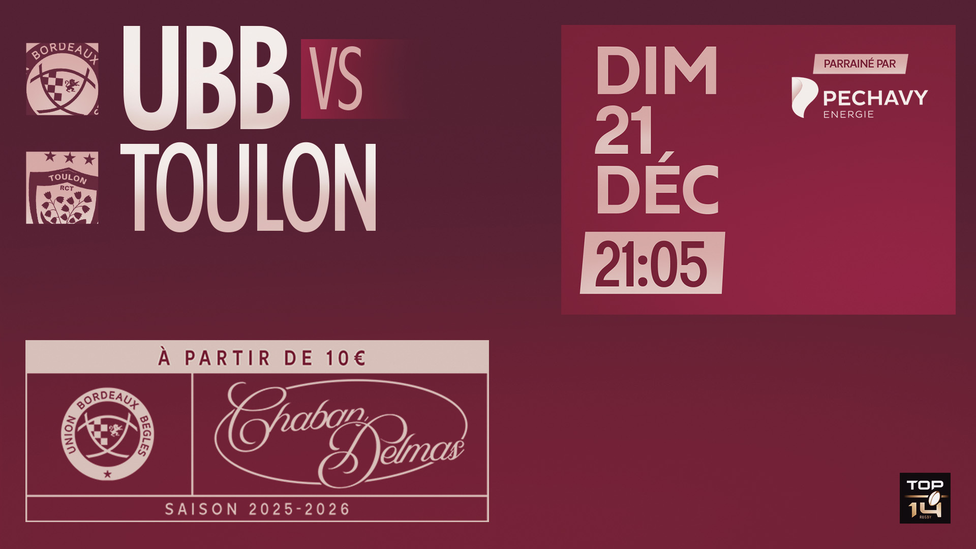 Billetterie ouverte pour UBB-RCT ! - Actualités - Union Bordeaux Bègles ...